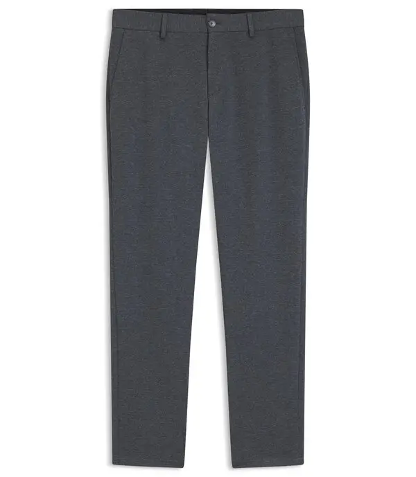 BOSS Slim-fit Micro-patterned Stretch Cotton Pants