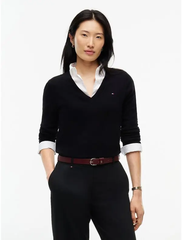 Tommy Hilfiger V-neck Viscose Blend Sweater