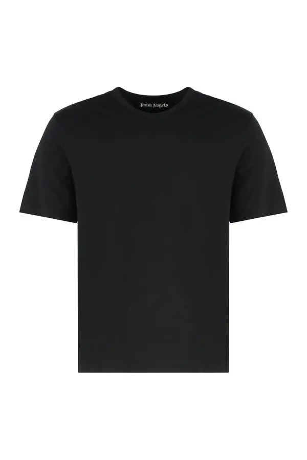 Palm Angels Set Of Three Cotton T-shirts - Black