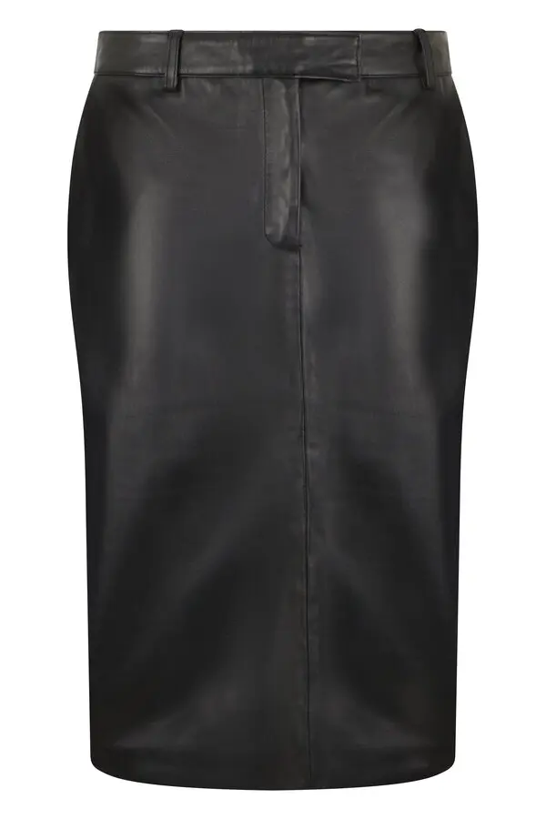Giuseppe Di Morabito Fitted Leather Midi Skirt