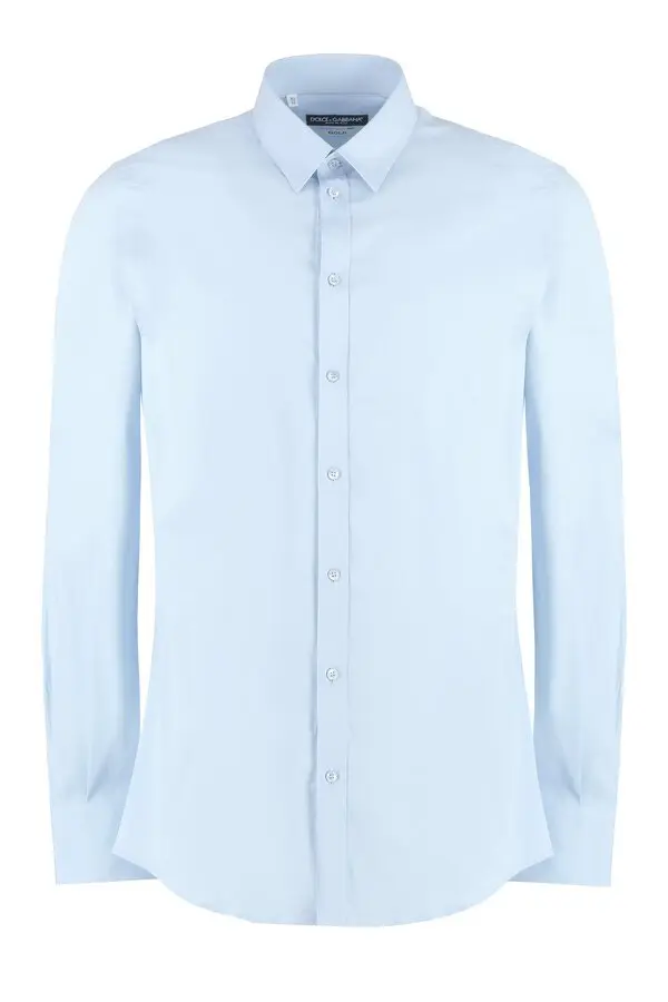 Dolce & Gabbana Classic Cotton Shirt With Button Fastening - Light Blue