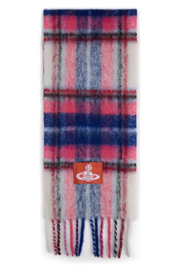 VIVIENNE WESTWOOD Checkered Scarf With Fringes - Multicolor