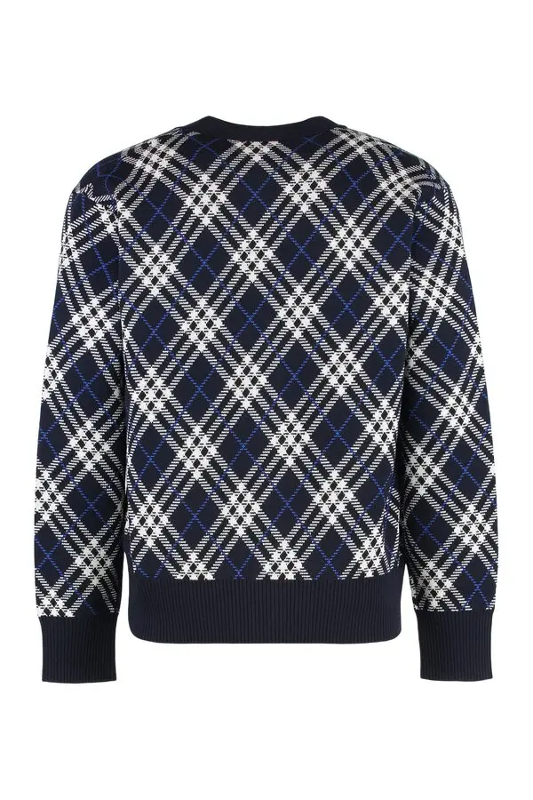 Burberry Wool Vintage Check Cardigan - Blue