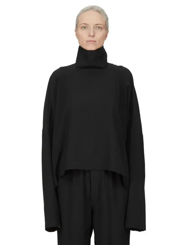 Rick Owens High Neck Long Sleeve Top - Nero