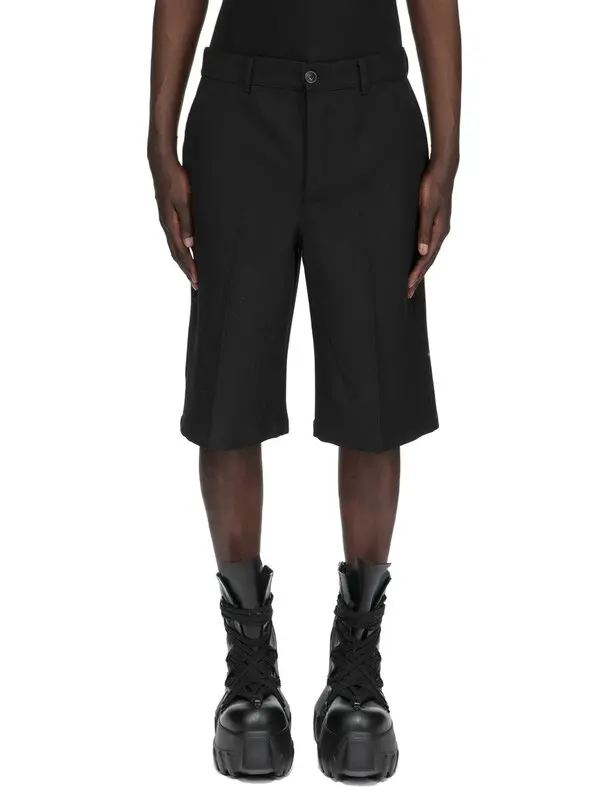 Rick Owens Knee-length Virgin Wool Shorts - Nero