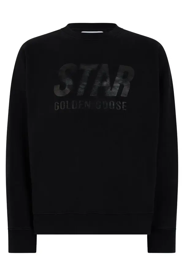 GOLDEN GOOSE Star Boxy Crewneck Sweatshirt - Black