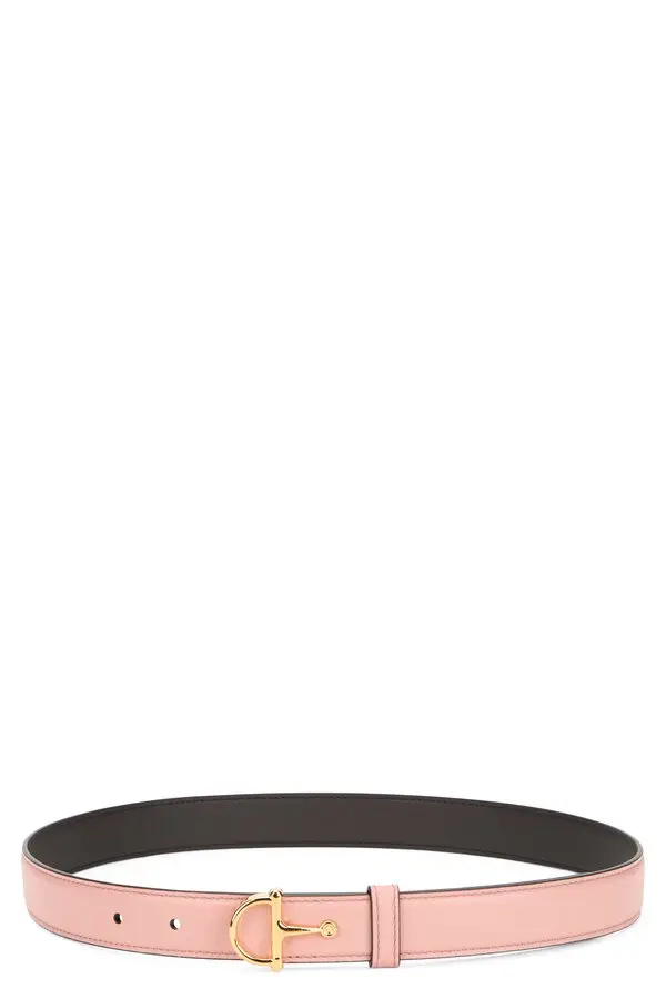 Gucci Thin Belt With Half-horsebit Buckle