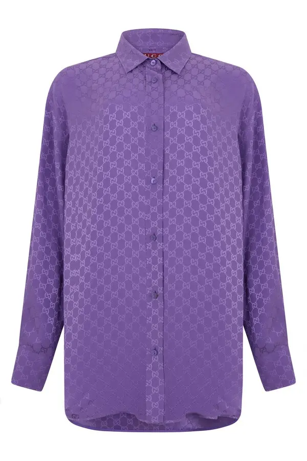 Gucci Silk Monogram Shirt Long Sleeve