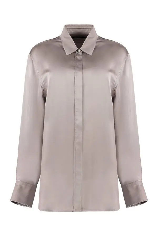 GOLDEN GOOSE Oversized Cotton Shirt With Jewel Buttons - Pink