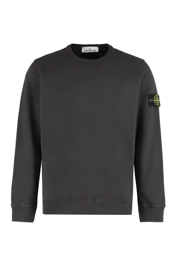 Stone Island Classic Crewneck Sweatshirt Organic Cotton Regular Fit - Grey