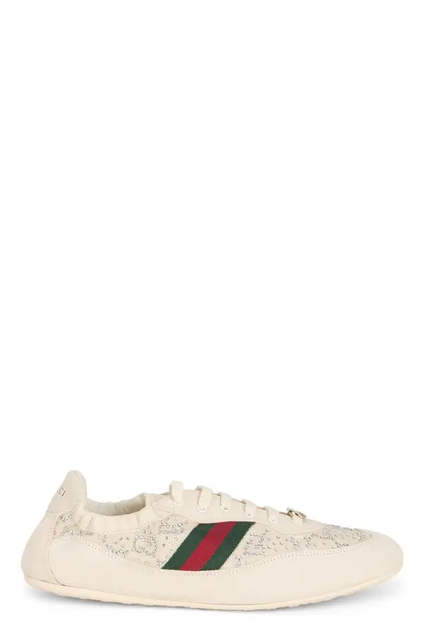 Gucci Gg Crystal Sneakers - Beige
