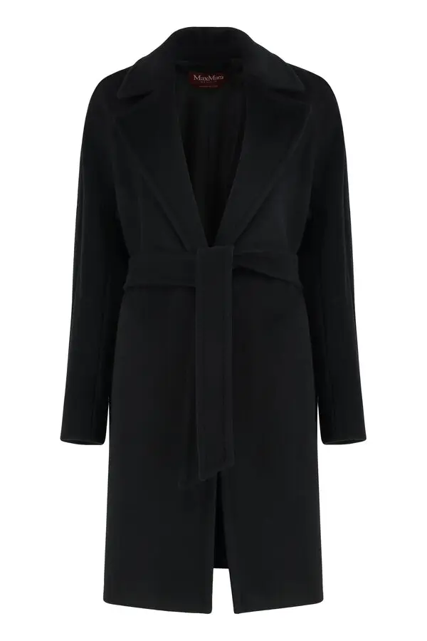 Max Mara Scire Belted Virgin Wool Wrap Coat