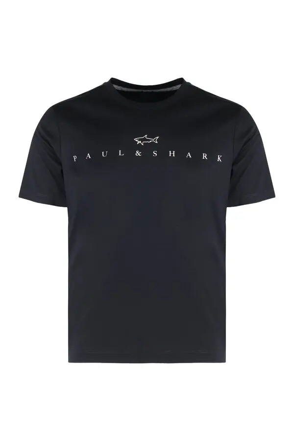 Paul & Shark Cotton Logo Print T-shirt - Blue