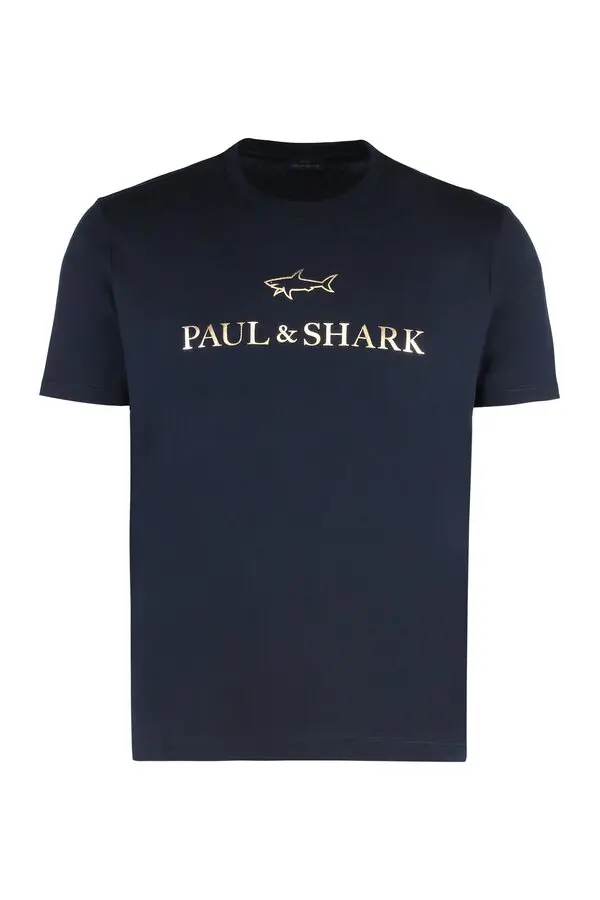 Paul & Shark Cotton Logo Print T-shirt - Blue