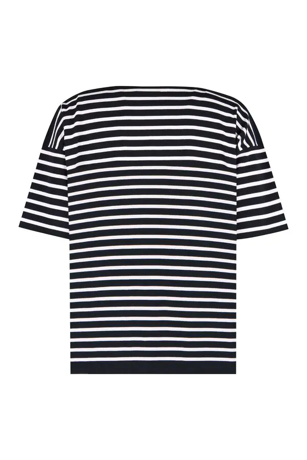 ROBERTO COLLINA Striped Knitted T-shirt - Blue