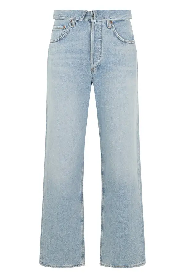 AGOLDE Straight Cut High Waist Jeans - Light Blue
