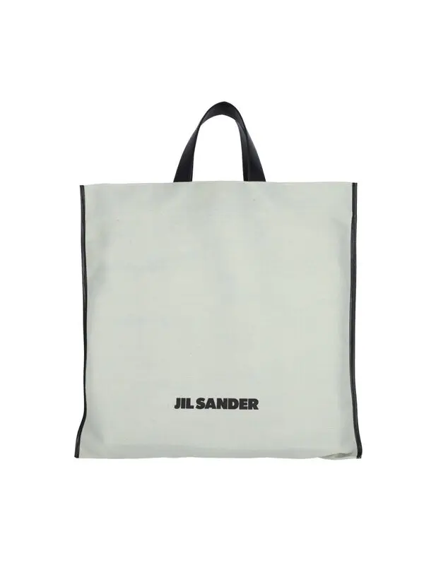 JIL SANDER Canvas Tote Bag With Leather Details
