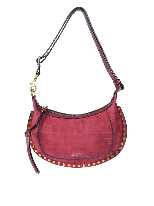 Isabel Marant Étoile Studded Calf Leather Mini Crossbody Bag - Rosso