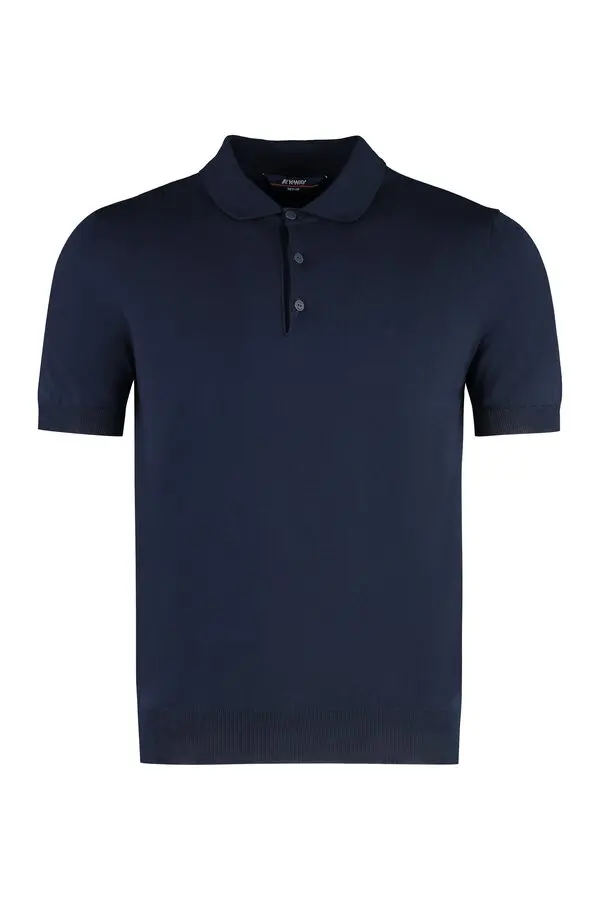 K-WAY Classic Knit Cotton Polo Shirt - Blue