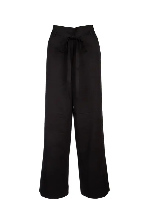 TOTEME Belted Palazzo Pants - Black