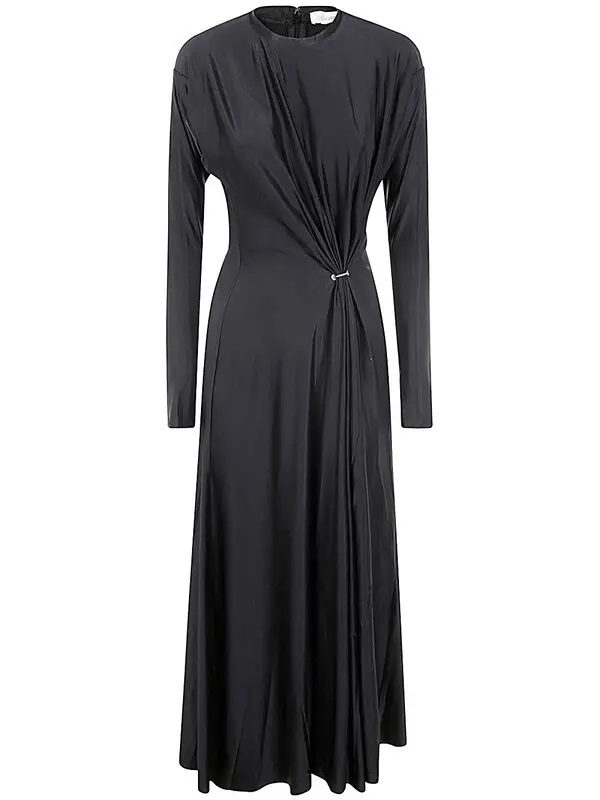Rabanne Crewneck Gathered Dress - Black