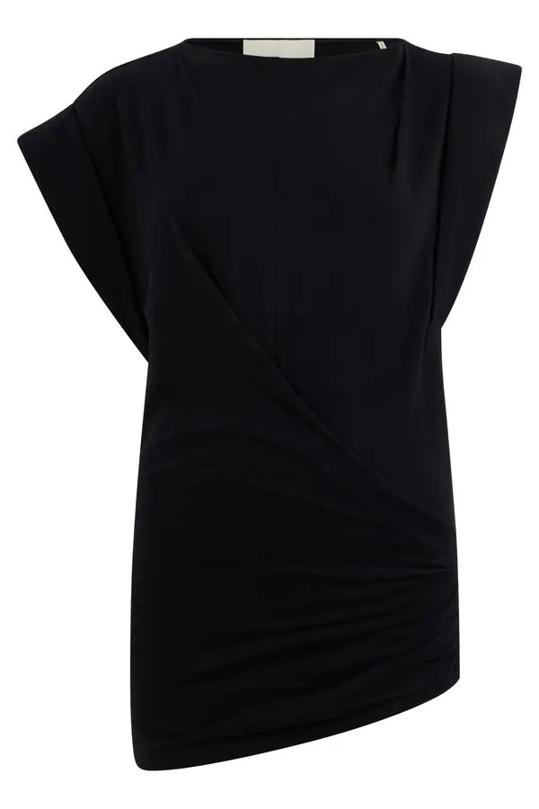 Isabel Marant Étoile Marant Maisan Draped Cap-sleeve Top - Black