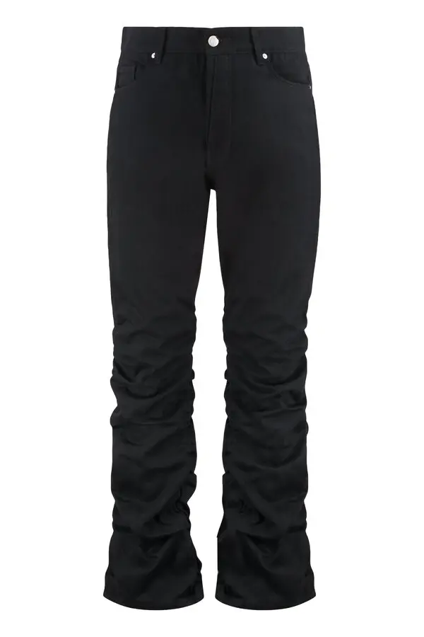 B1 ARCHIVE Gathered Straight-leg Jeans - Black