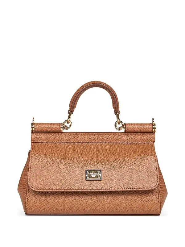 Dolce & Gabbana Mini Handbag With Magnetic Closure And Top Handle - Marrone