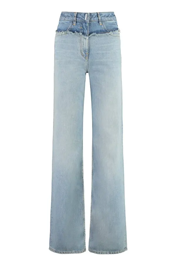 Givenchy Vintage Effect High-waisted Wide Leg Jeans - Denim