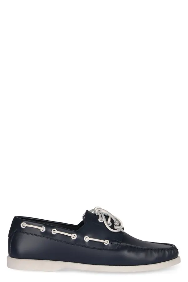 Celine Bateau Leather Boat Shoes - Blue