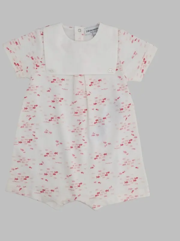 Emporio Armani Baby Girls' Printed Cotton Romper - Multicolour