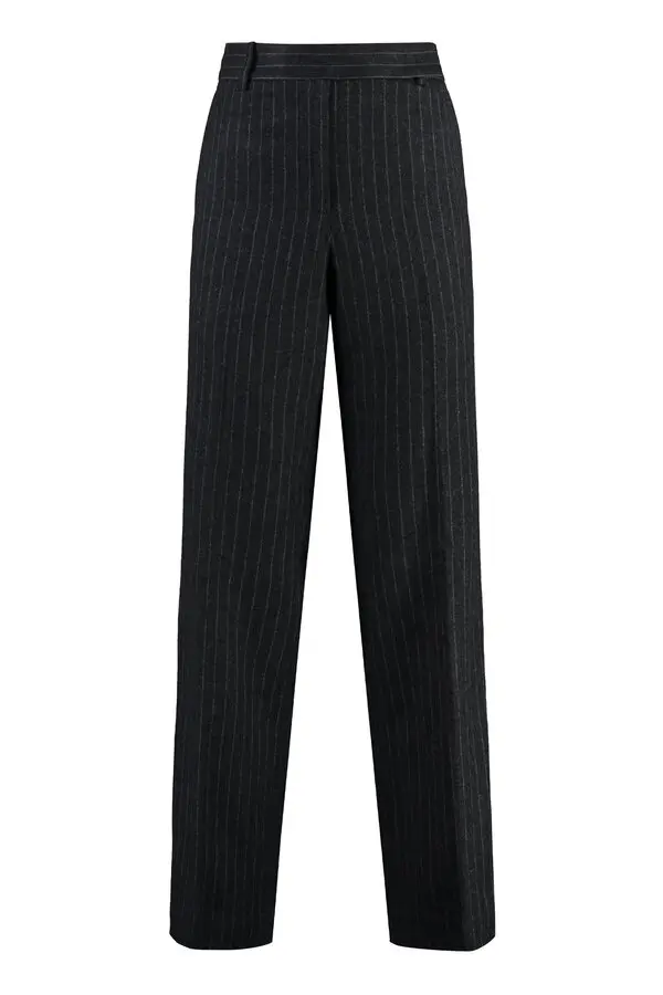 Michael Kors Pinstriped Wool Trousers For - Grey