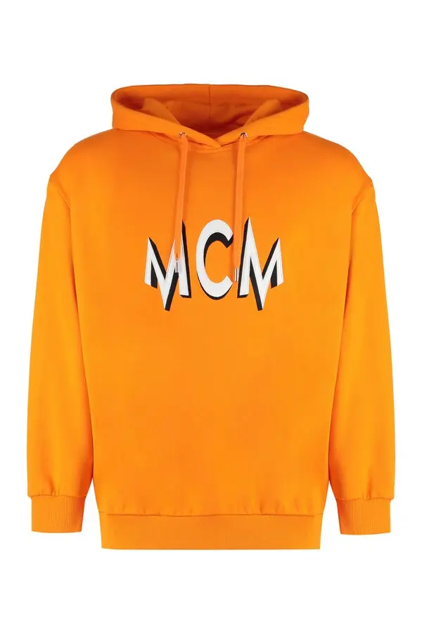 Mcm Cotton Hoodie With Back Print - Orange