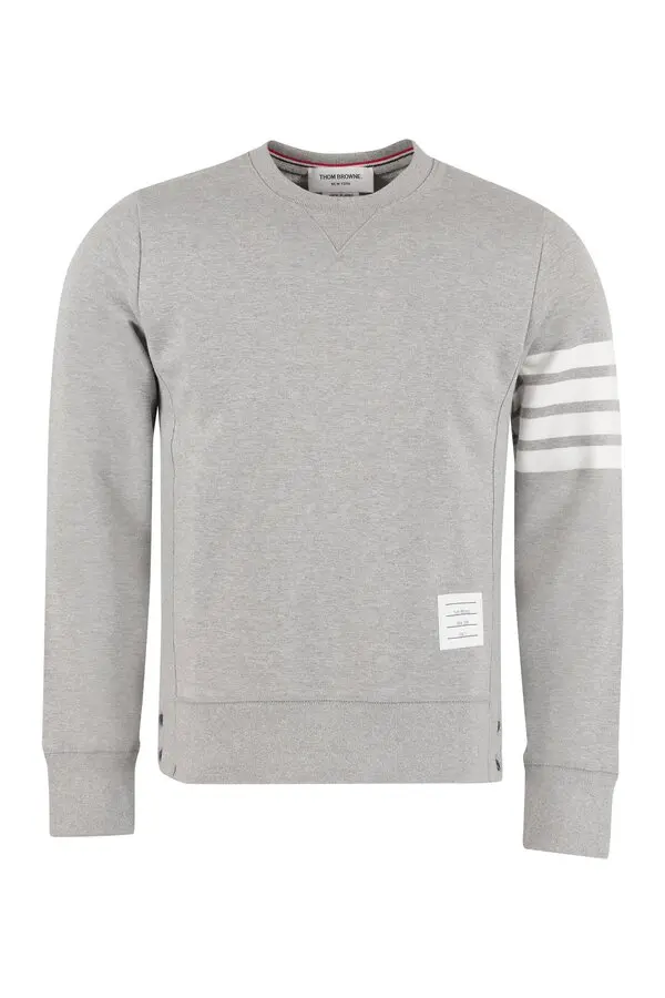 Thom Browne Classic Loopback Sweatshirt With Striped Detail - Grey