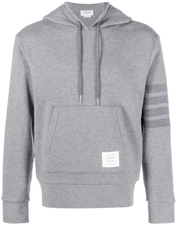 Thom Browne Wool Loopback 4-bar Hoodie Pullover