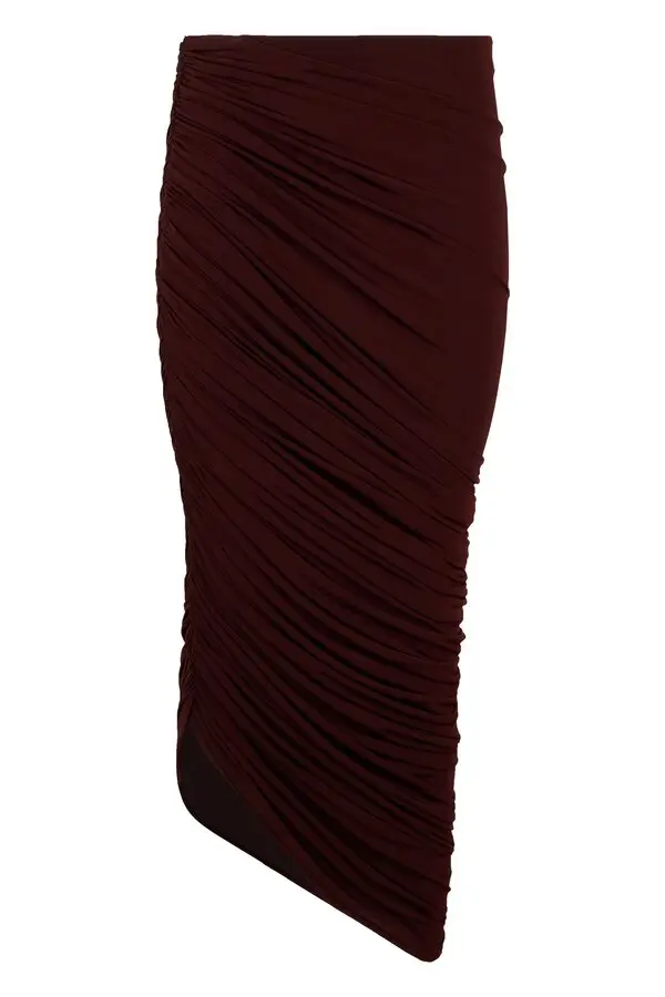Magda Butrym Asymmetrical Midi Skirt For Effortless Style - Burgundy