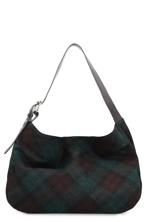 VIVIENNE WESTWOOD Maxime Large Plaid Tweed Shoulder Bag