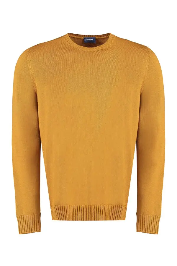 DRUMOHR Ribbed Knit Merinos Wool Pullover For - Camel