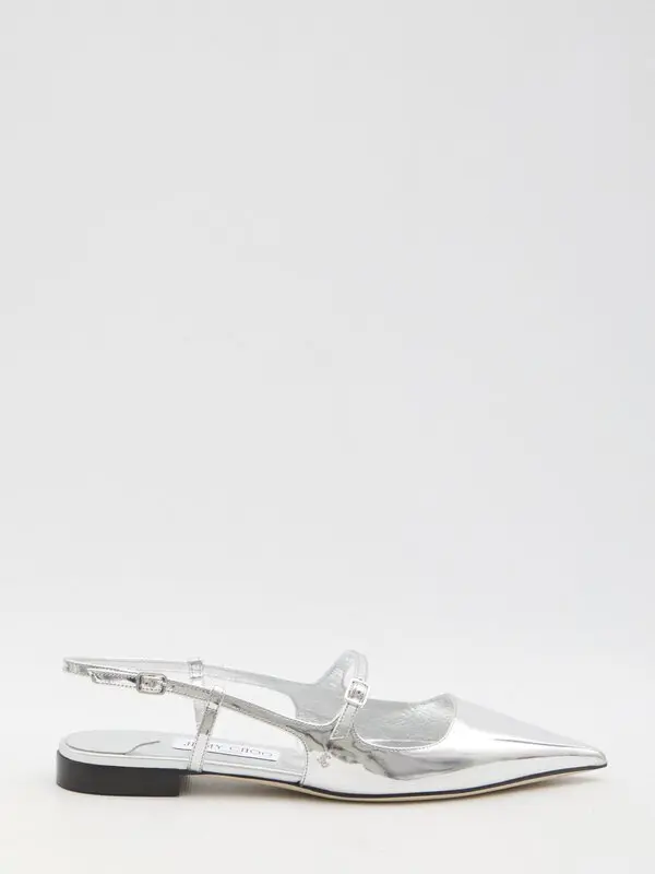 JIMMY CHOO Didi Ballerina Flats In Patent Leather With A Pointed Toe - Silver