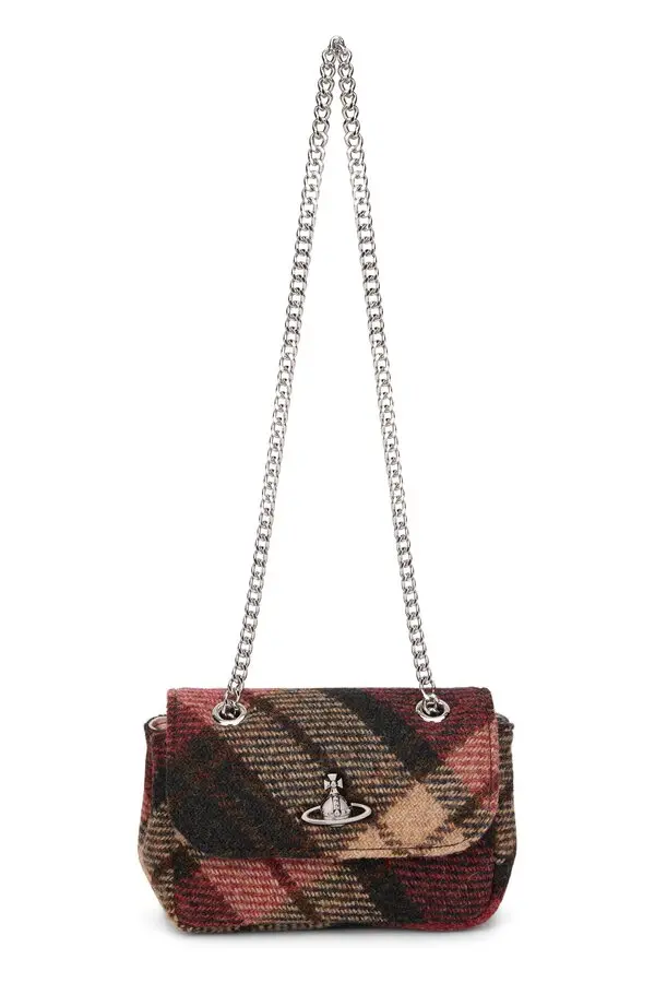VIVIENNE WESTWOOD Shoulder Bag In Wool Tweed - Multicolor