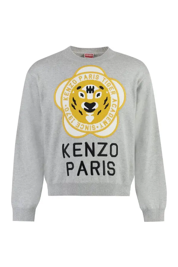 Kenzo Tiger Academy Wool Blend Jumper - Grey