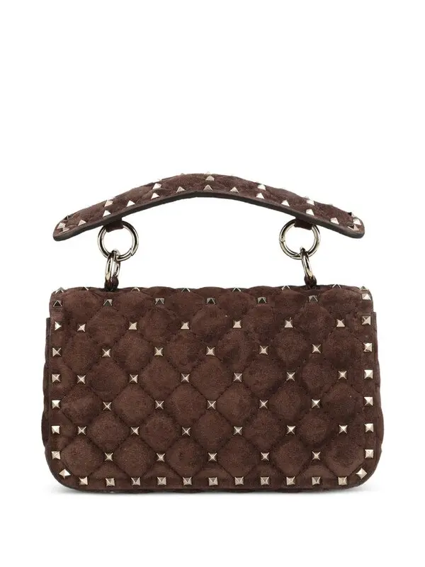 Valentino Garavani Rockstud Spike Small Leather Shoulder Bag - Brown