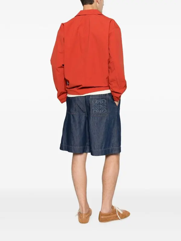 Loewe Wide-leg Drawstring Shorts In Silk & Nylon - Blue
