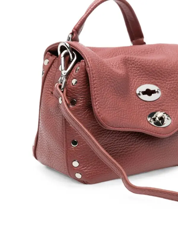 ZANELLATO Postina Daily Baby Leather Handbag With Silver Tone Studs - Red