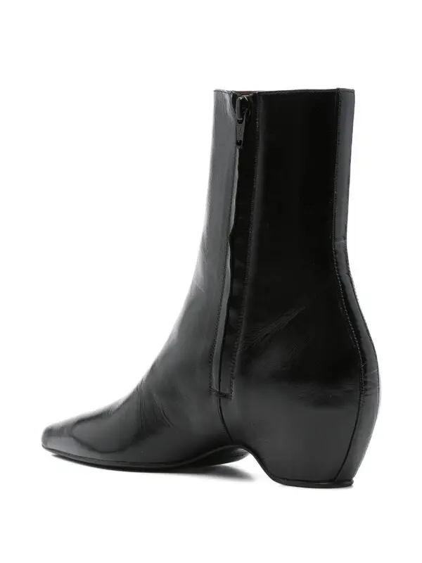 Khaite Sybil Leather Ankle Boots