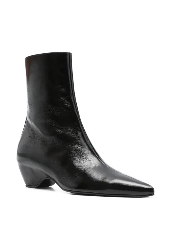 Khaite Sybil Leather Ankle Boots