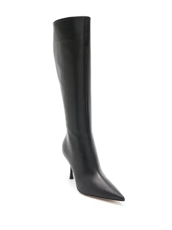 GIANVITO ROSSI Calf Leather Pointed-toe Knee-high Stiletto Boots