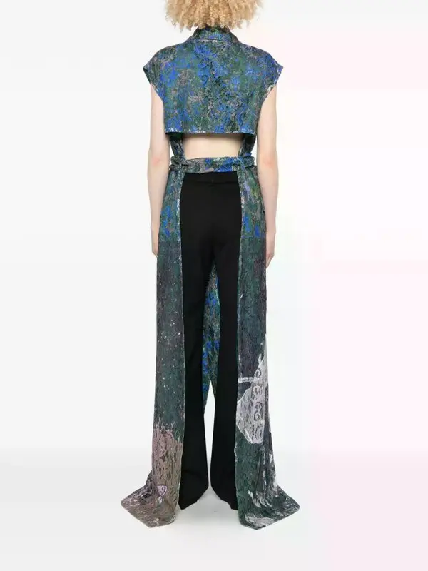 BARBARA BOLOGNA Floral Print Belted Sleeveless Coat