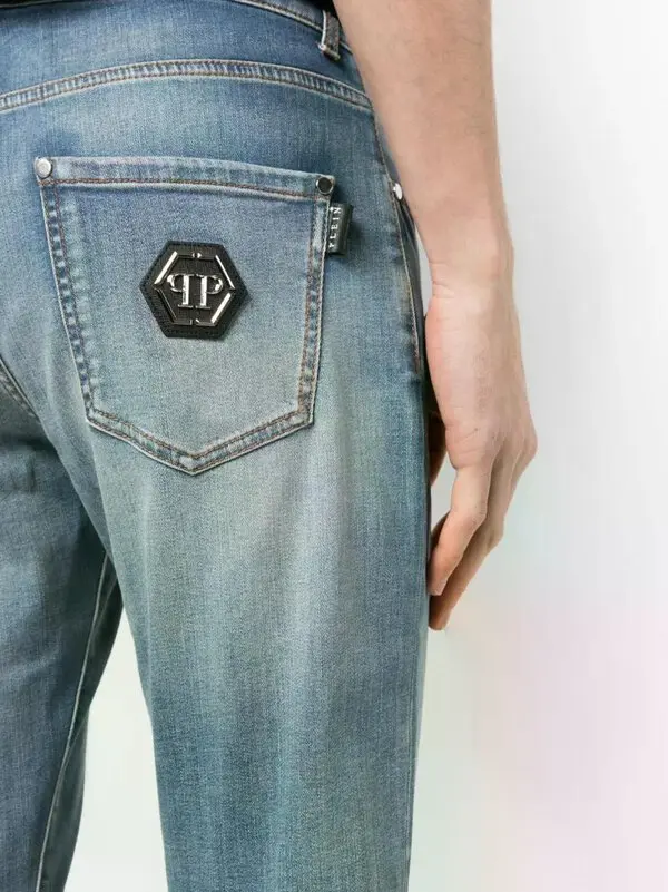 Philipp Plein Hexagon Straight Leg Jeans