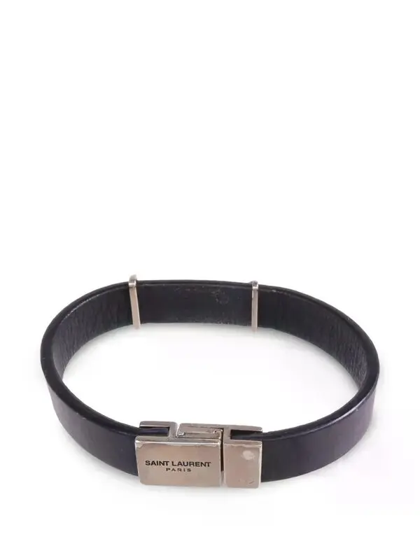 Saint Laurent Logo-appliqué Leather Bracelet